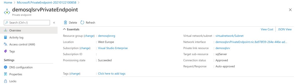 Securing your Azure SQL Database with a private endpoint – Stefano ...