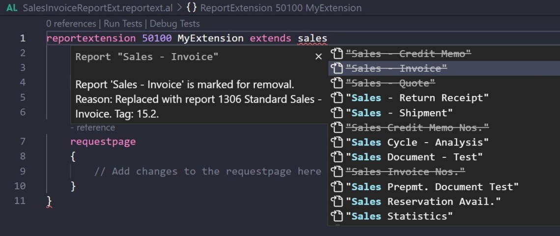 Dynamics 365 Business Central: introducing the reportextension object ...