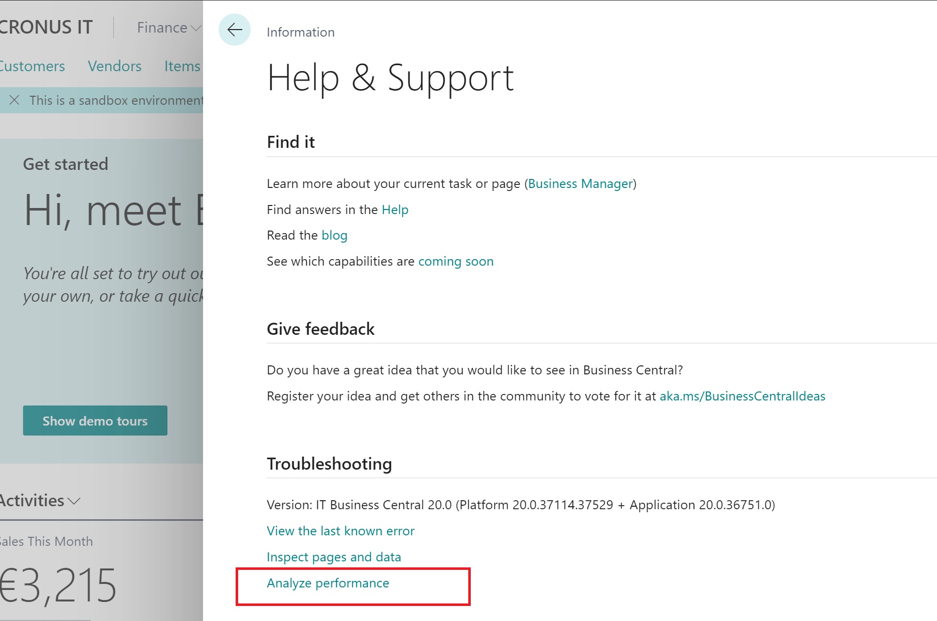 Dynamics 365 Business Central: introducing the in-client Performance ...