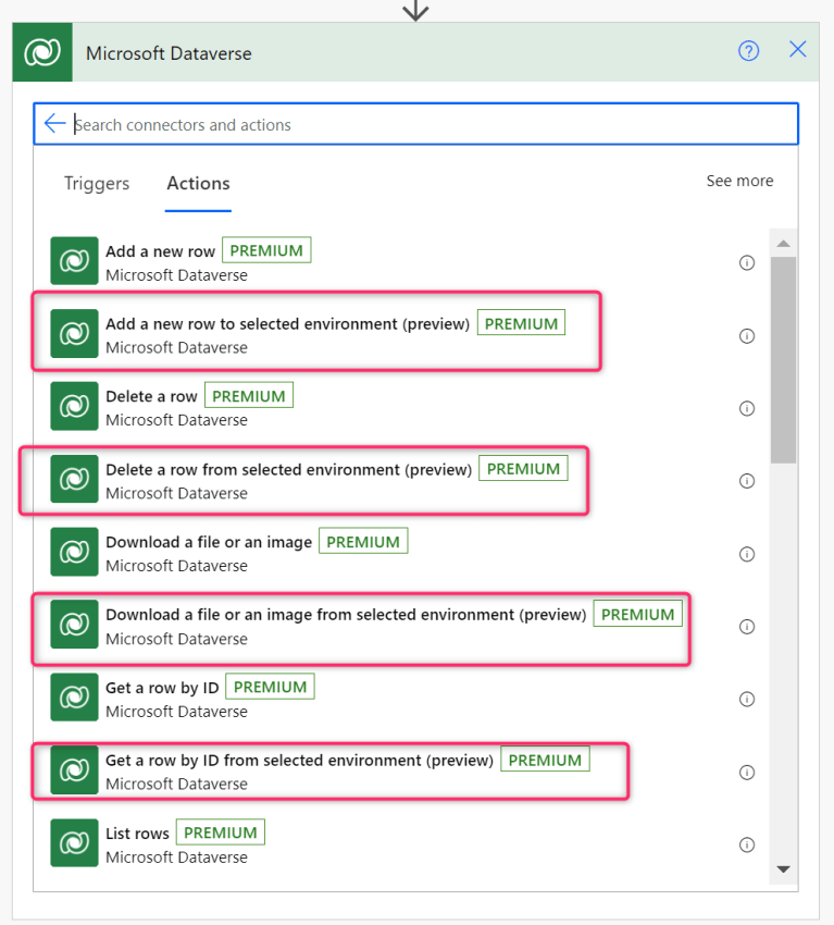 Dataverse Connector and cross-environment actions and triggers ...