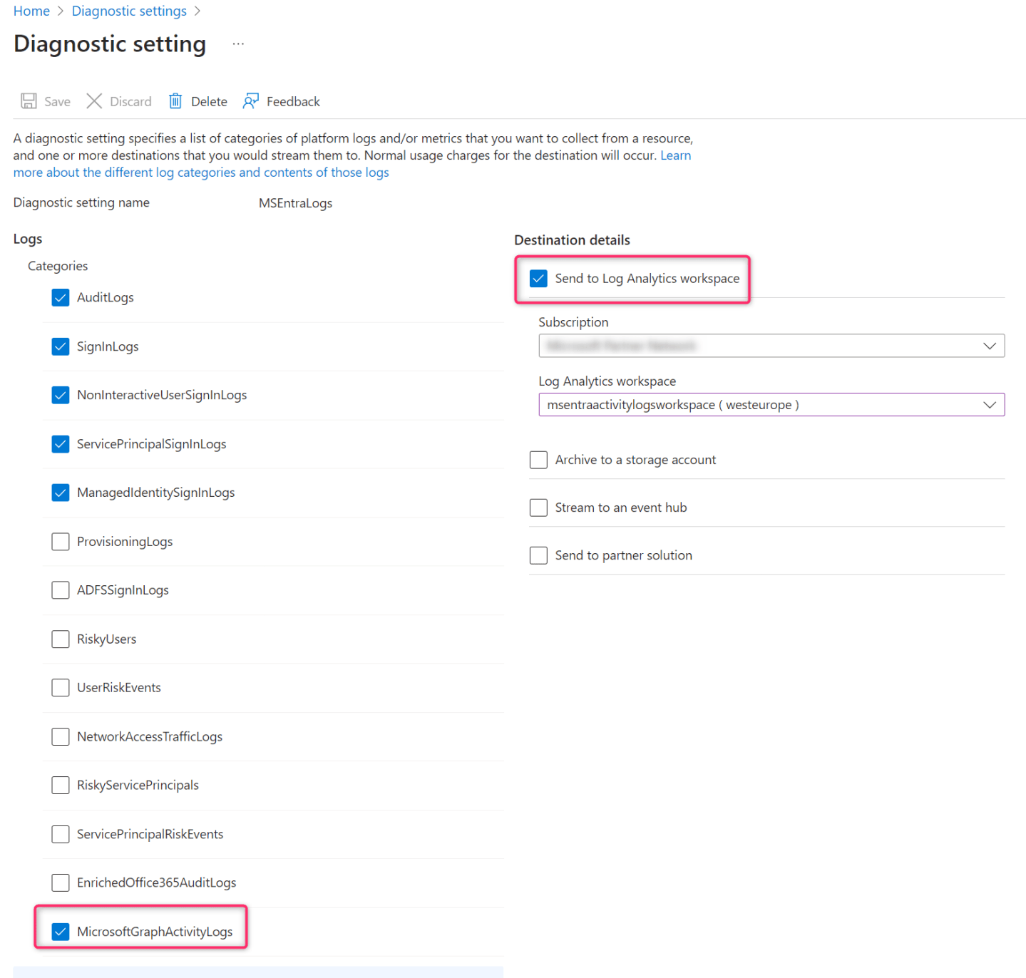 Collect Microsoft Graph Activity Logs in Azure Monitor – Stefano Demiliani
