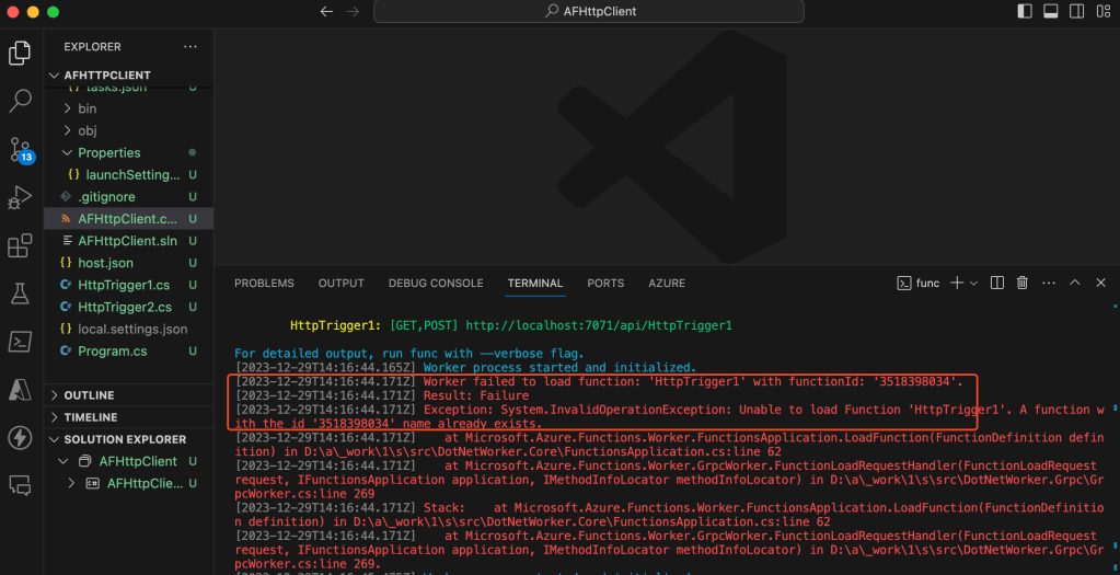 Azure Functions: .NET 7 and .NET 8 local debugging bug on Visual Studio ...