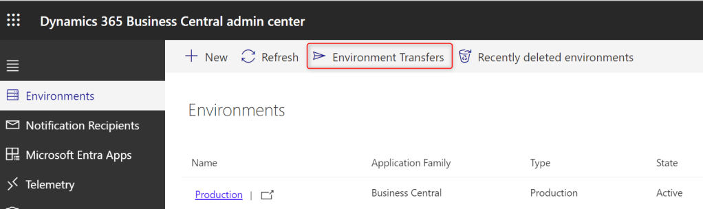 Dynamics 365 Business Central: transfer environments between Microsoft ...