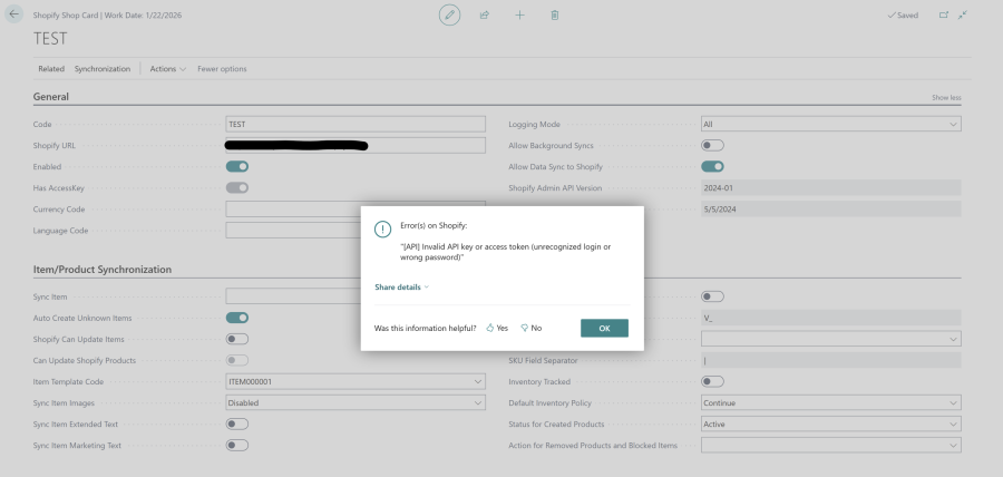 Dynamics 365 Business Central and Shopify connection: access key rotation. – Stefano Demiliani