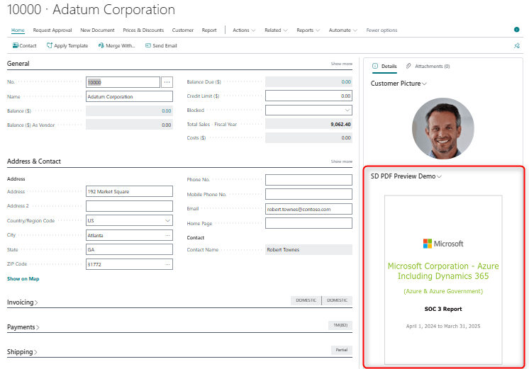 Dynamics 365 Business Central: previewing PDF files in web client using ...